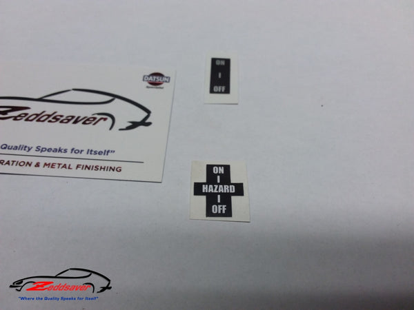 Datsun 240z Hazard Switch Decal | Zeddsaver